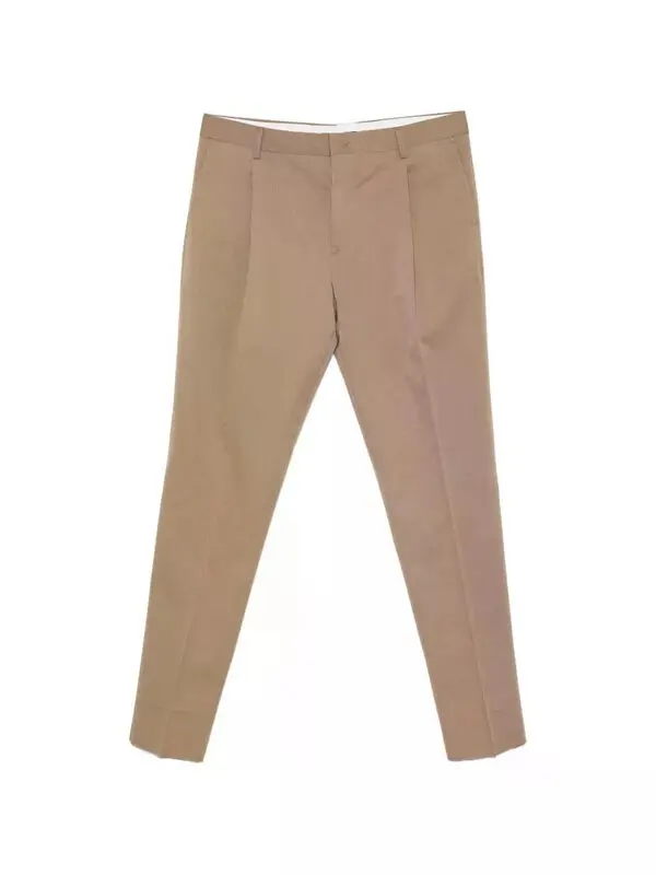 Brian Dales Pleated Belt-loop Trousers - Brown