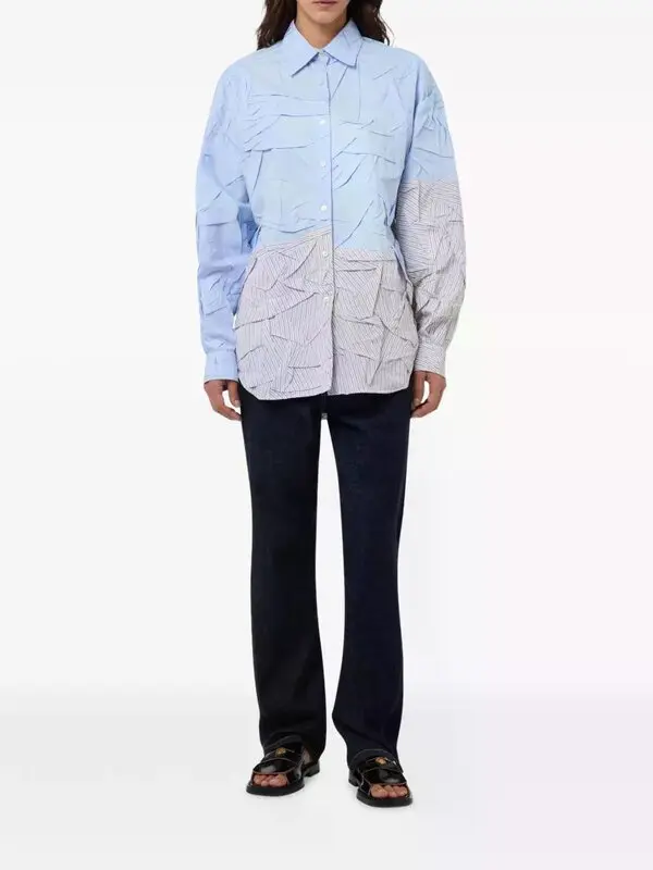 Moschino Crinkled Finish Striped Shirt