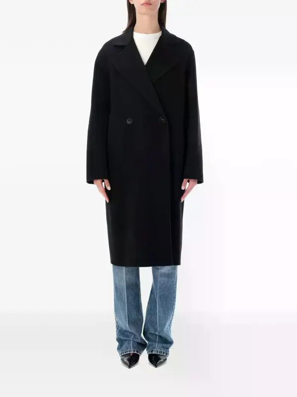 Stella McCartney Double-breasted Felted Coat - Black