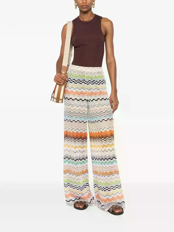 Missoni Zigzag Knit Palazzo Pants - Neutrals