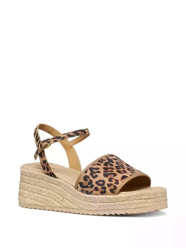 Geox Leopard-print Wedge Espadrilles