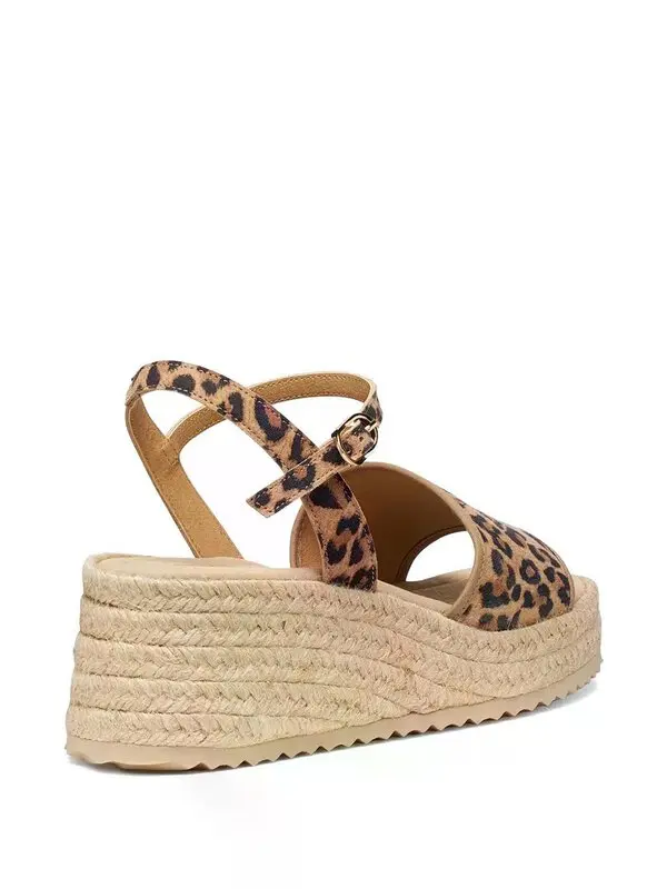 Geox Leopard-print Wedge Espadrilles