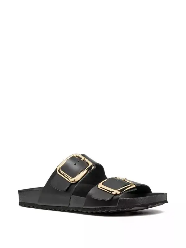 Geox Buckle-fastening Leather Slides - Black