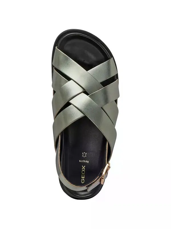Geox Metallic Crossover Sandals