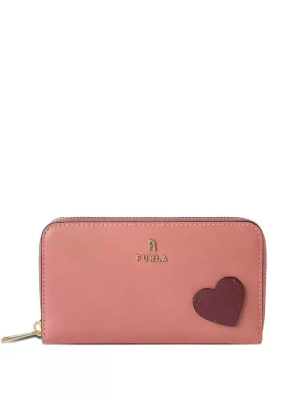 Furla Large Camelia Heart-patch Wallet - Pink