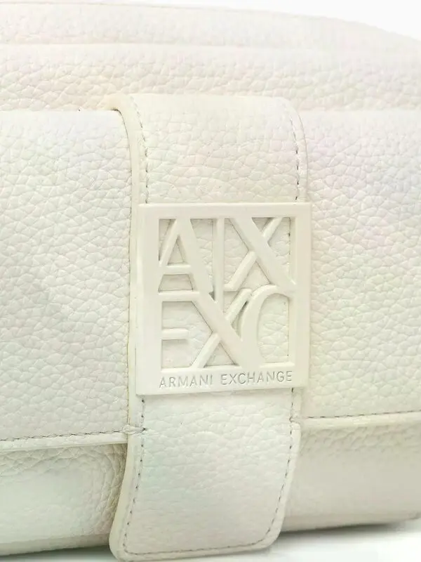 Armani Exchange Pebbled-effect Shoulder Bag With Logo Plaque