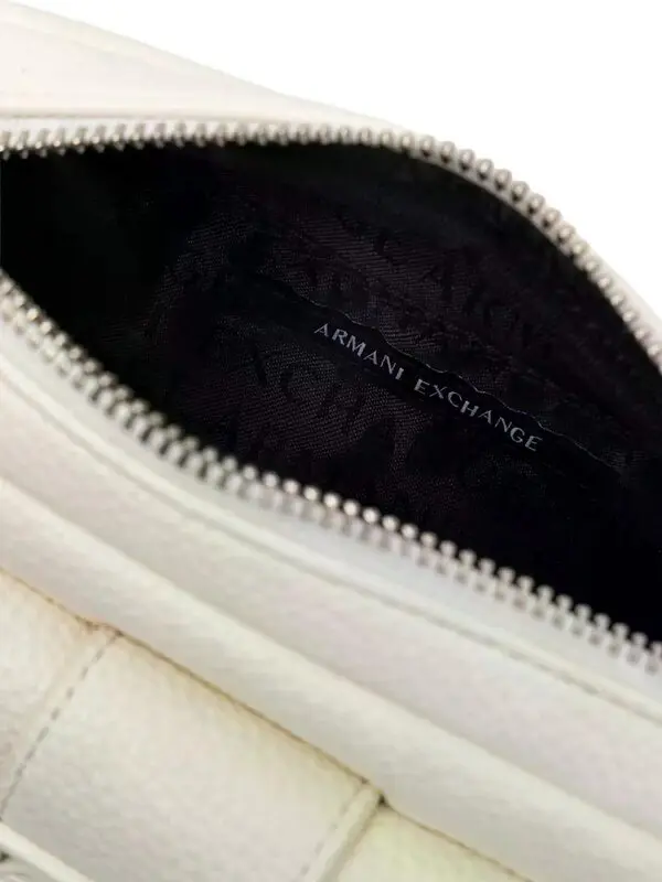 Armani Exchange Pebbled-effect Shoulder Bag With Logo Plaque