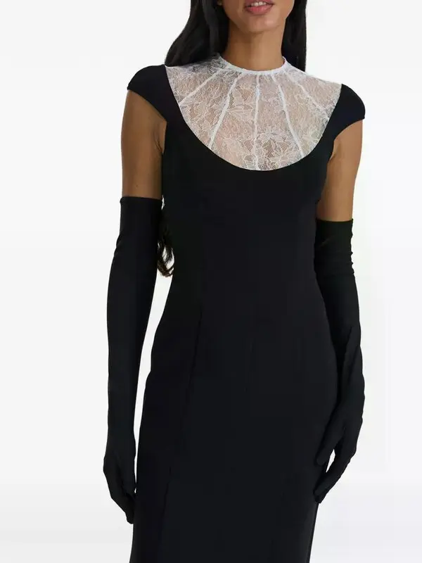 MOOS STUDIO Lace-panelled Maxi Dress