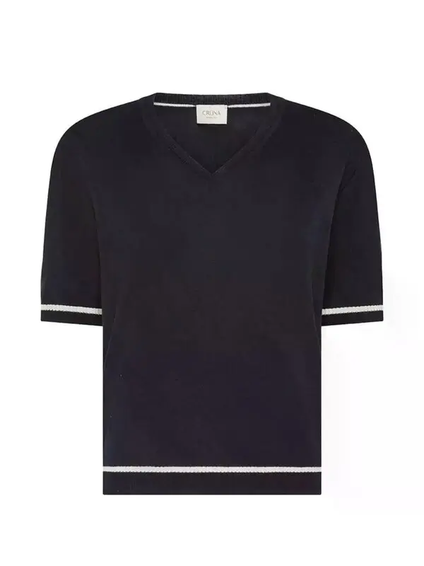 CRUNA Elsa Stripe Trim T-shirt - Black