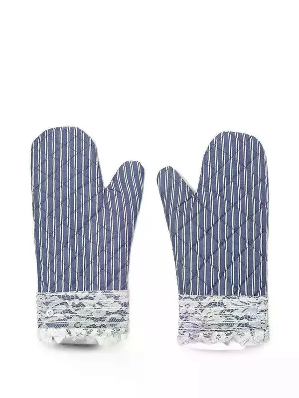 GOHAR WORLD Lace-trim Quilted Oven Gloves - Blue