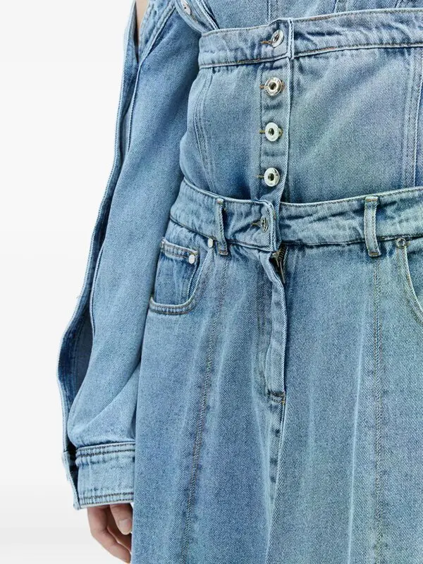 Rokh Slit Denim Midi Skirt
