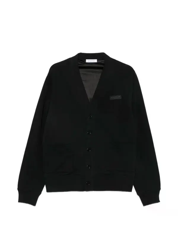Givenchy Logo Patch V-neck Cardigan - Black