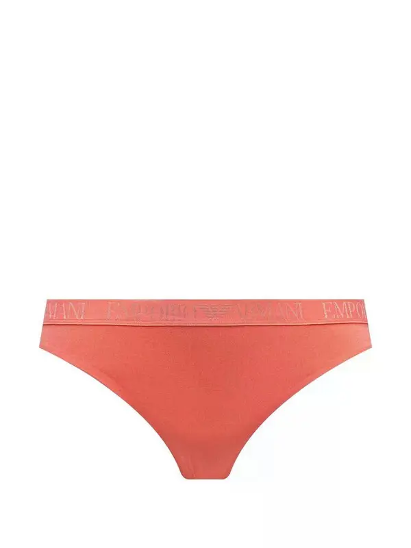 Armani Exchange Logo-waistband Thongs - Orange