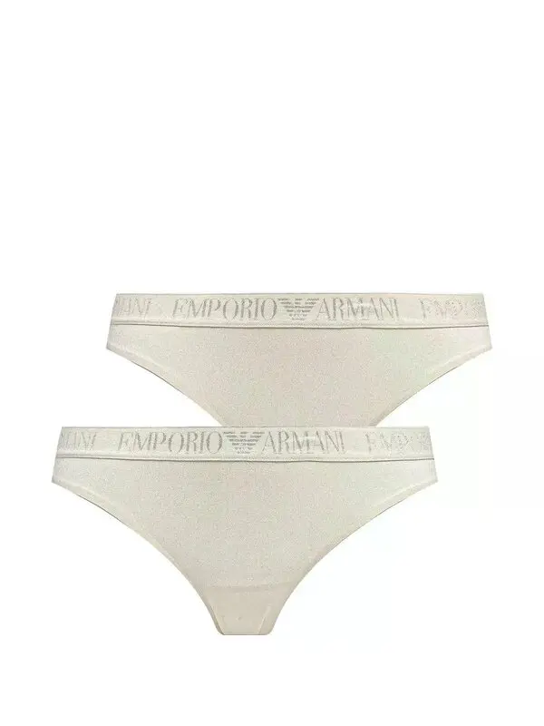 Armani Exchange Logo-waistband Briefs - Neutrals