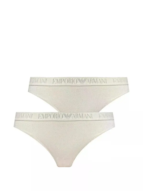 Armani Exchange Logo-waistband Briefs - Neutrals