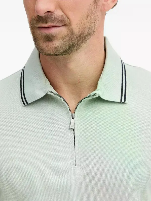 Armani Exchange Zip-fastening Tipped-collar Polo Shirt - Green