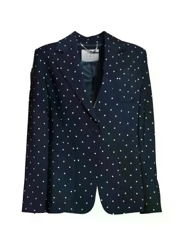 ROOM 52 Polka Dot Notched Lapel Blazer