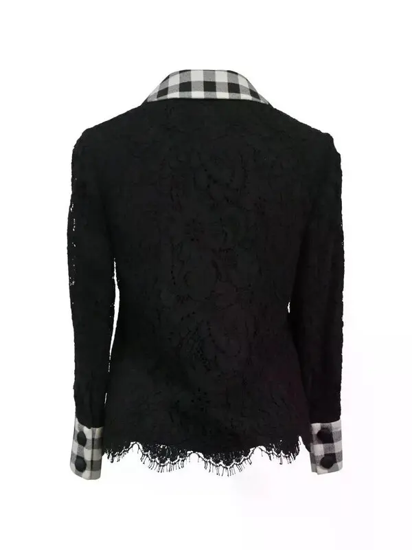 Dolce & Gabbana Check-collar Lace Shirt