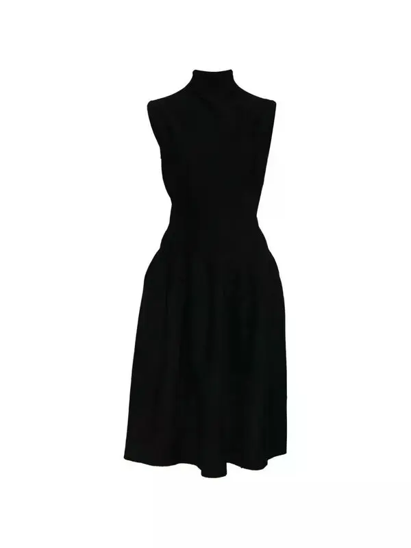 Alaïa Velvet Mock Neck Sleeveless Dress