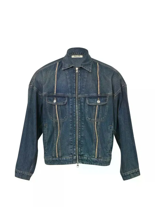 Alexander McQueen Zipped Denim Jacket - Blue