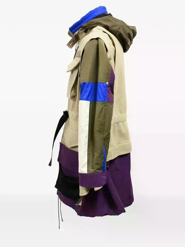 Sacai Color-blocked Melton Jacket