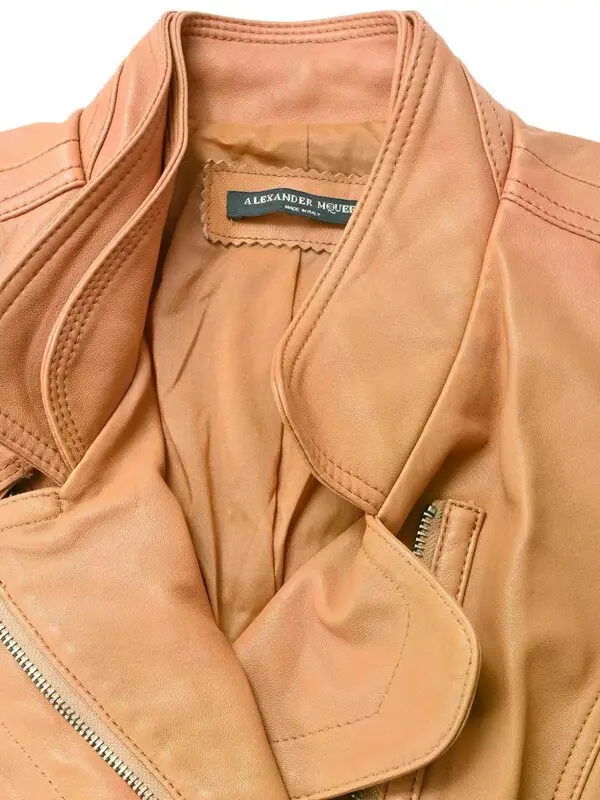 Alexander McQueen Leather Zip-up Biker Jacket