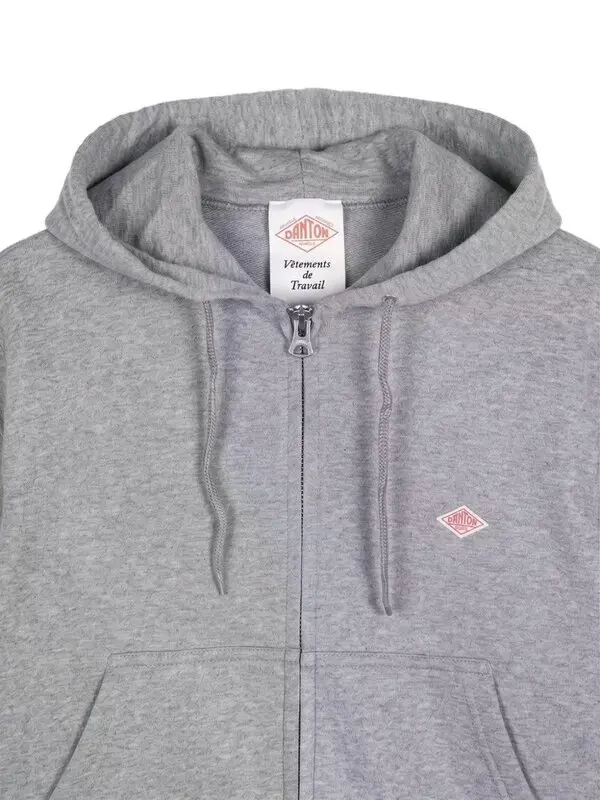 DANTON Zip-up Hoodie With Logo Patch