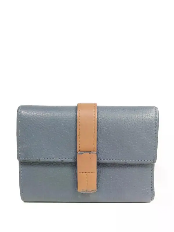 Loewe Anagram Strap Leather Wallet - Blue