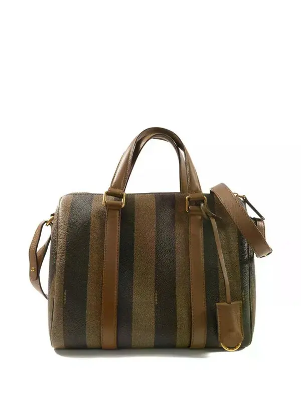 Fendi Pequin Stripe Tote Bag - Brown