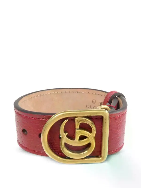 Gucci Gg Marmont Leather Bracelet - Red