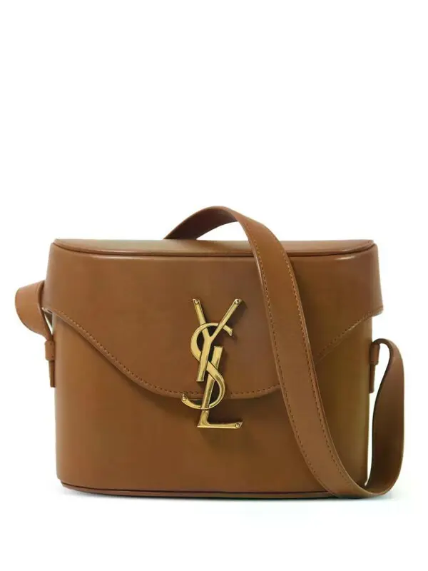 Saint Laurent June Box Calfskin Crossbody Bag - Brown