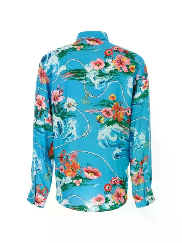 Gucci Floral-print Shirt - Blue