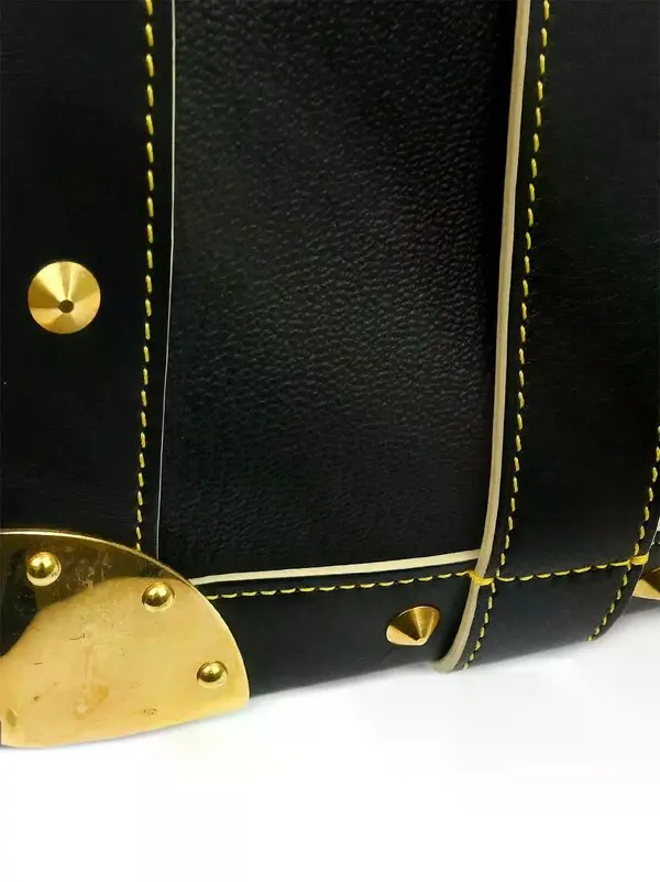 LOUIS VUITTON Studded Leather Handbag - Black