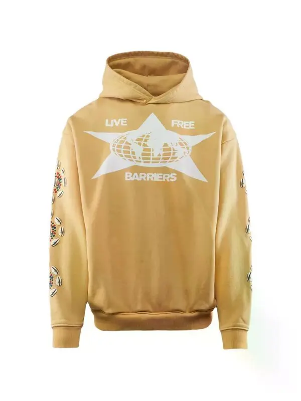 BARRIERS Logo-print Hoodie - Yellow