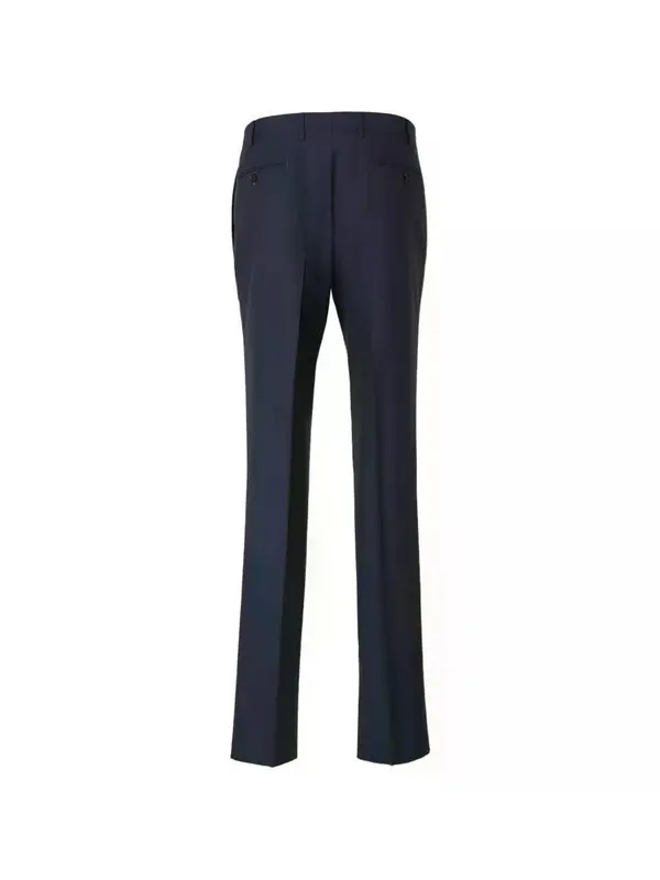 Canali Pleated Wool Trousers - Blue