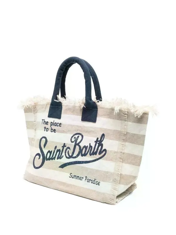 MC2 SAINT BARTH Vanity Striped Canvas Tote Bag