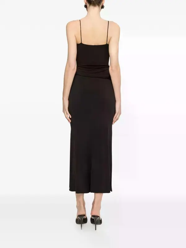NISSA Floral Appliqué Midi Dress