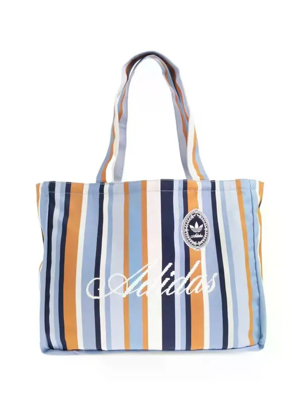 Adidas Striped Logo-embroidered Tote Bag