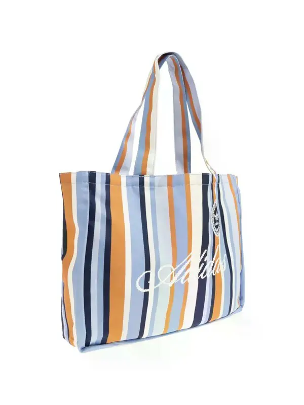 Adidas Striped Logo-embroidered Tote Bag