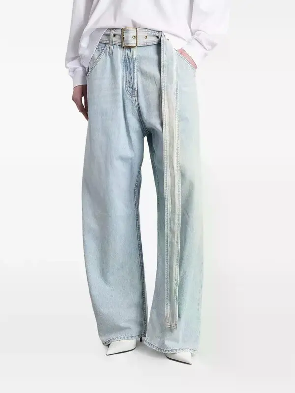 DARKPARK Dalila Belted Wide-leg Jeans - Blue