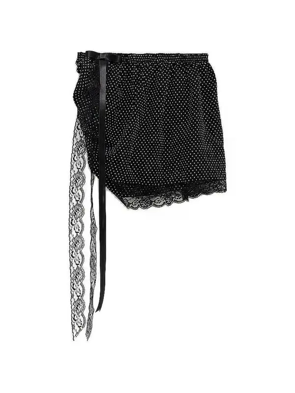 PEPA SALAZAR Asymmetric Draped Polka-dot Skirt - Black