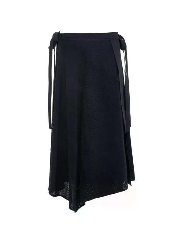 3.1 Phillip Lim Asymmetric Broderie Anglaise Midi Skirt - Blue