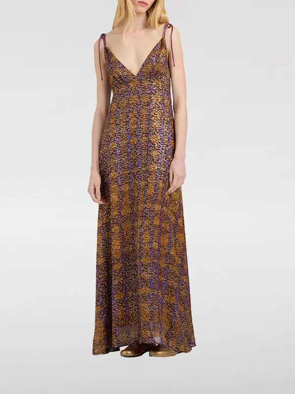 Momoni Abstract Print Long Viscose Dress