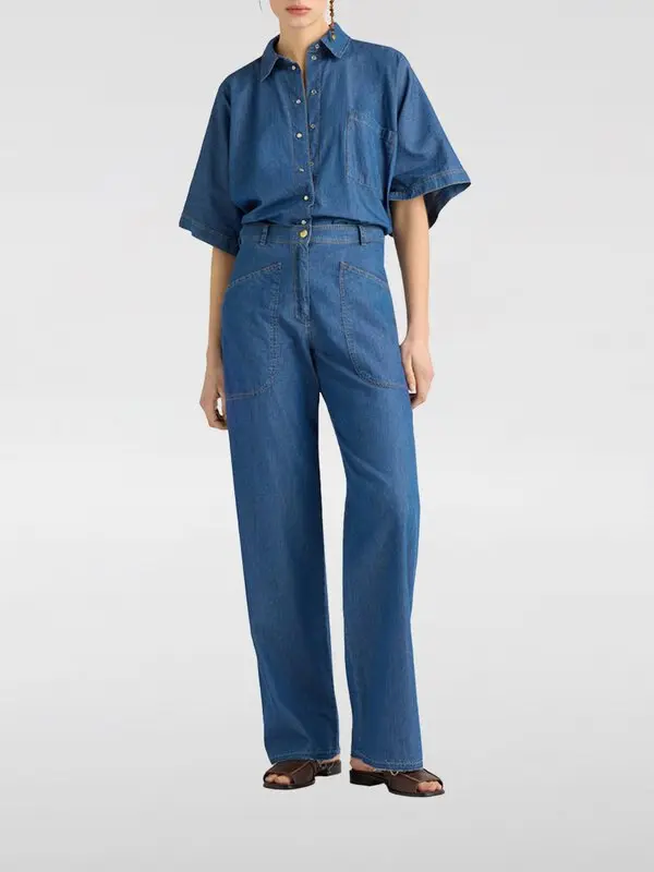 Momoni High-waisted Straight Leg Cotton Denim Jeans