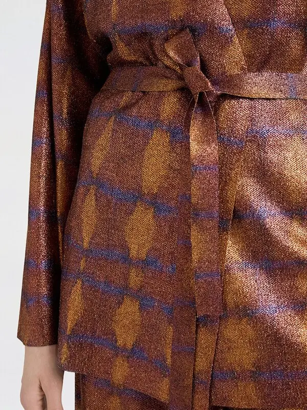Momoni Abstract Print Viscose Robe-style Cardigan