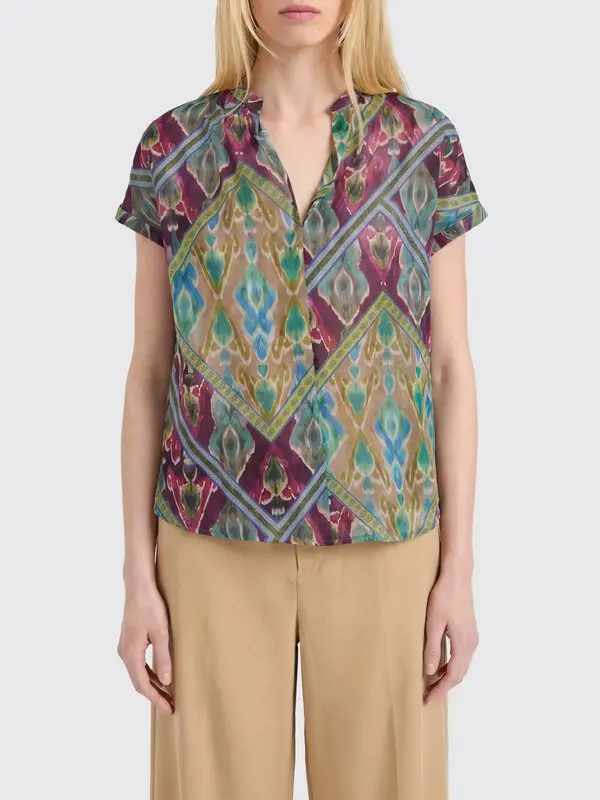 Momoni Short Sleeve Ethnic Print Cotton Shirt
