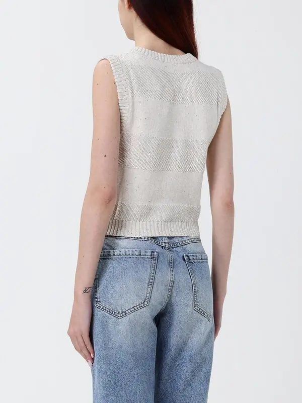 Brunello Cucinelli Sleeveless Knitted Top With Sequin Embellishments
