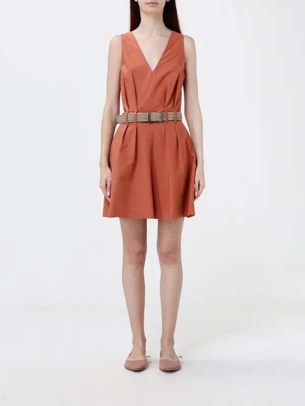 Brunello Cucinelli A-line Mini Dress - Orange