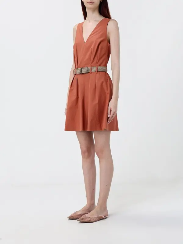 Brunello Cucinelli A-line Mini Dress - Orange