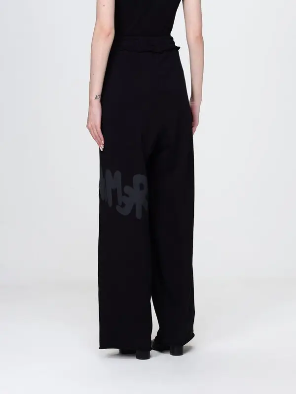 DISCLAIMER High-waisted Wide-leg Cotton Jogging Trousers With Logo Detail - Black